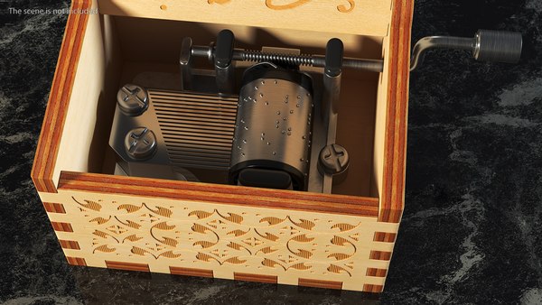 3D Wooden Hand Crank Music Box - TurboSquid 1796914