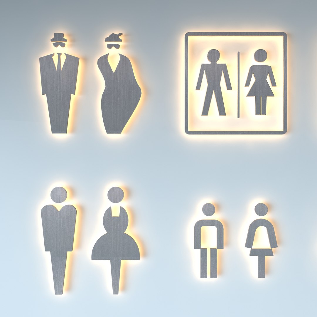 3D Toilet Sign Model - TurboSquid 1785528
