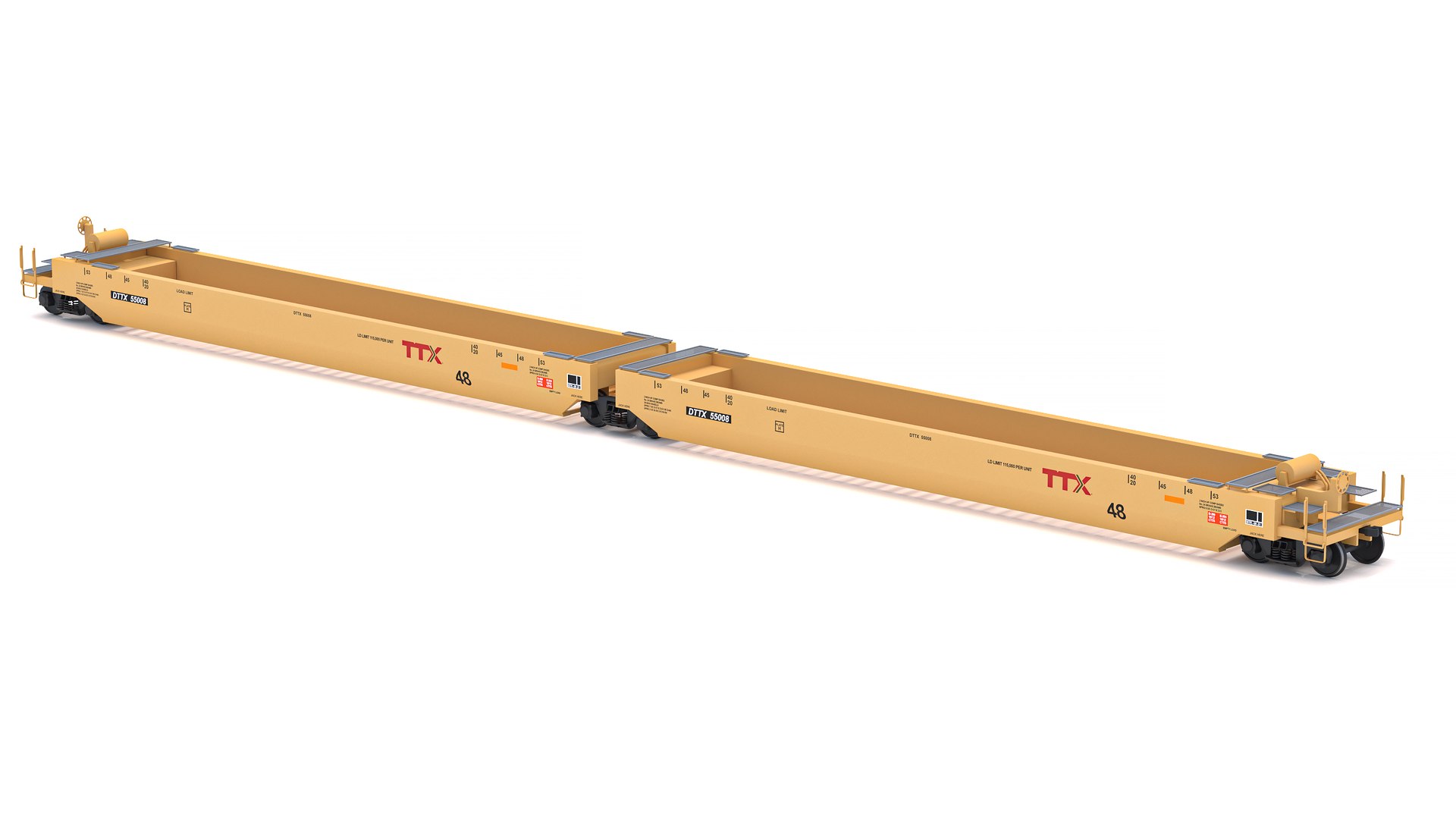 Double Stack Railcar TTX 3D Model - TurboSquid 2254129