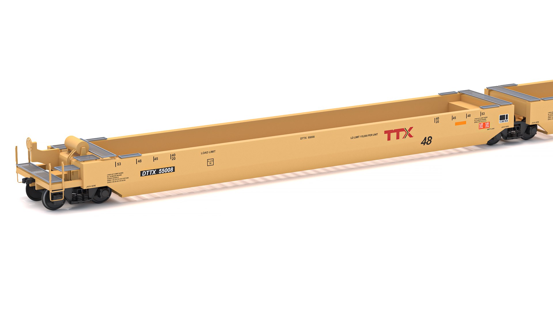 Double Stack Railcar TTX 3D Model - TurboSquid 2254129