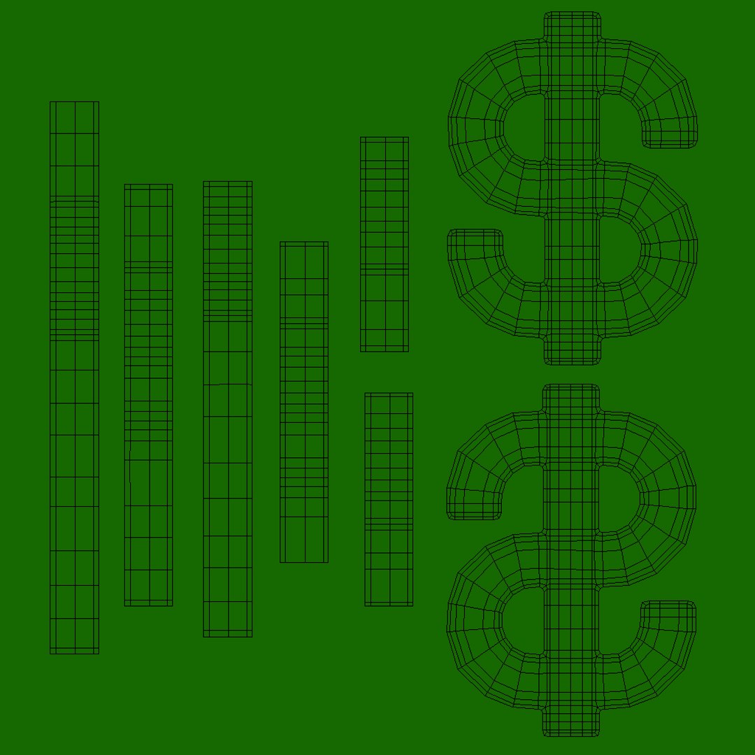 3D Dollar Sign - TurboSquid 1594451