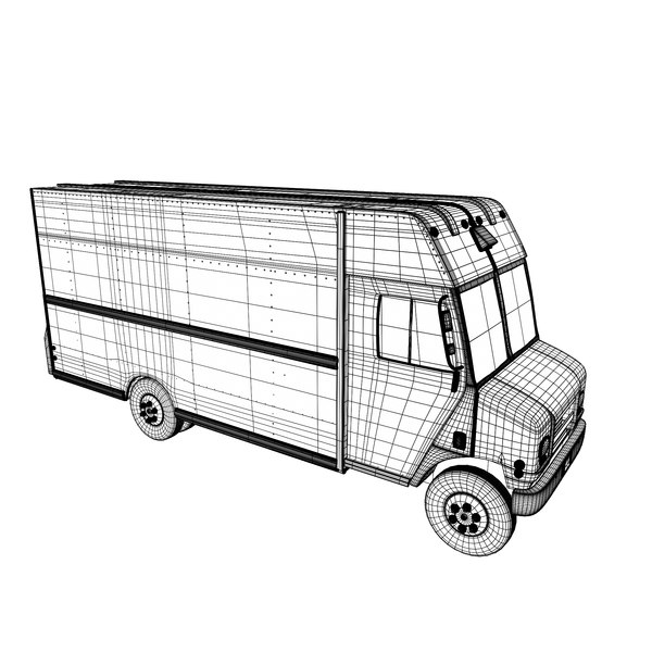 realistic delivery truck 3d model