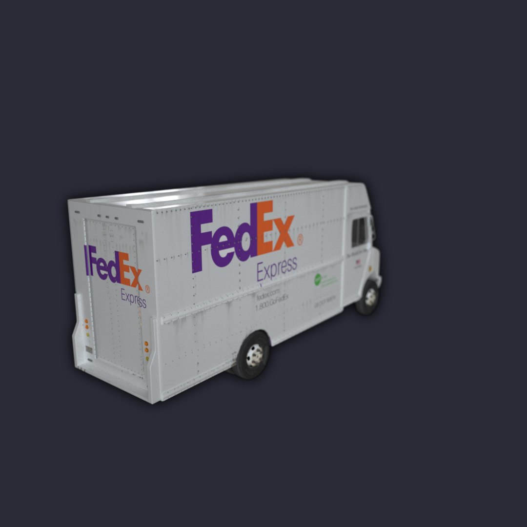 Realistic Delivery Truck 3d Model