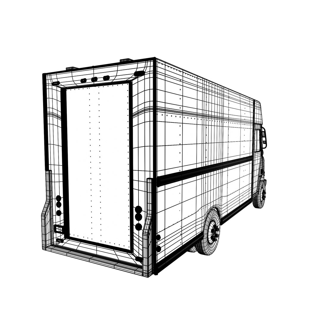 Realistic Delivery Truck 3d Model