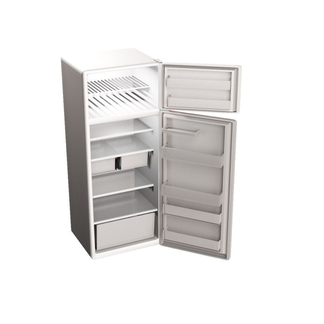 3D Simple Fridge With Freezer - TurboSquid 2035315