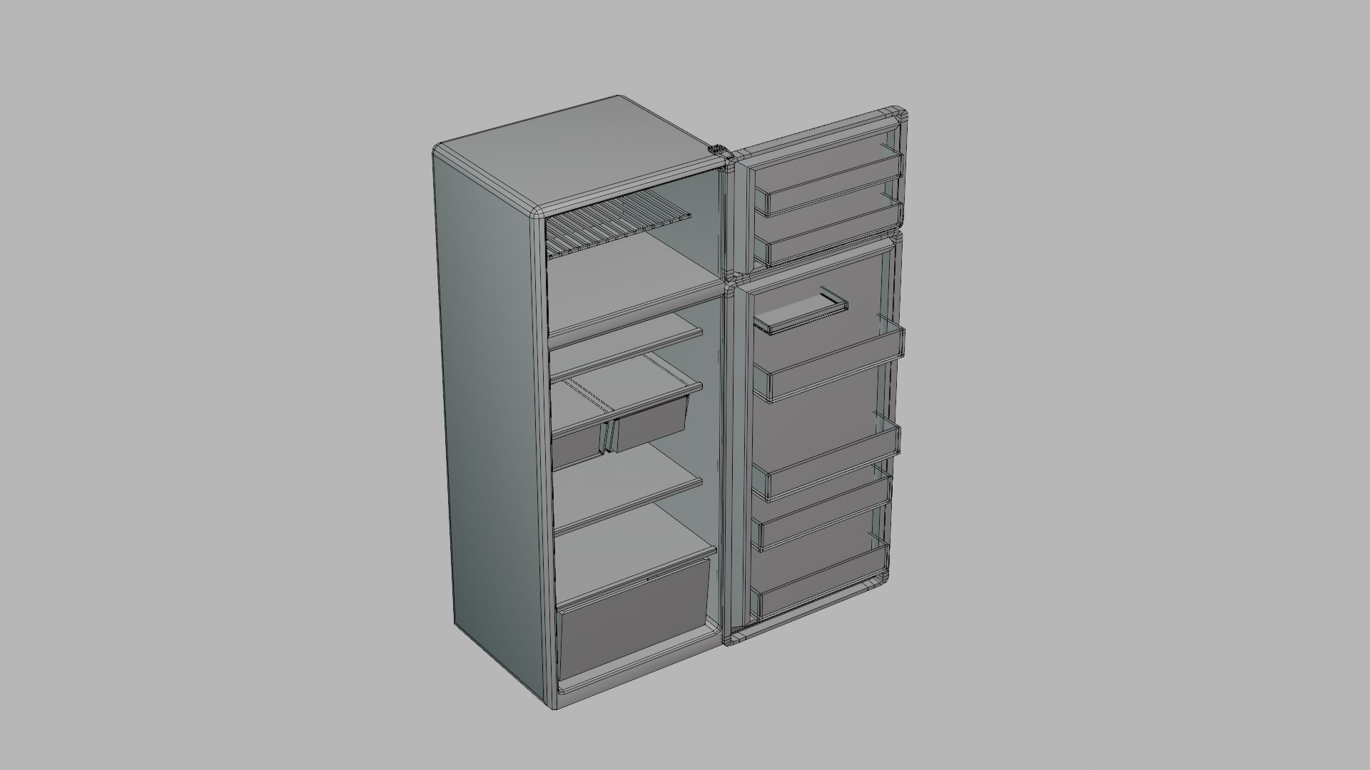 3D Simple Fridge With Freezer - TurboSquid 2035315