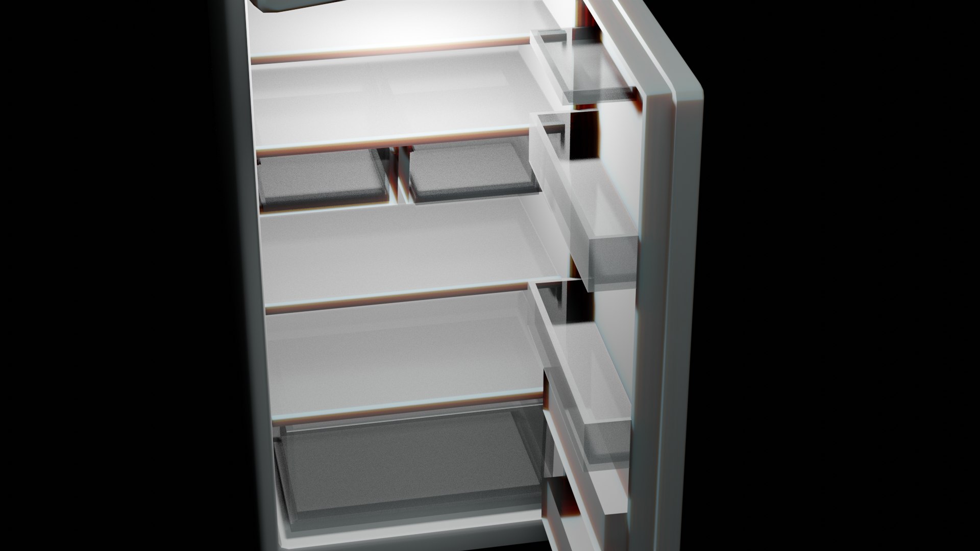 3D Simple Fridge With Freezer - TurboSquid 2035315