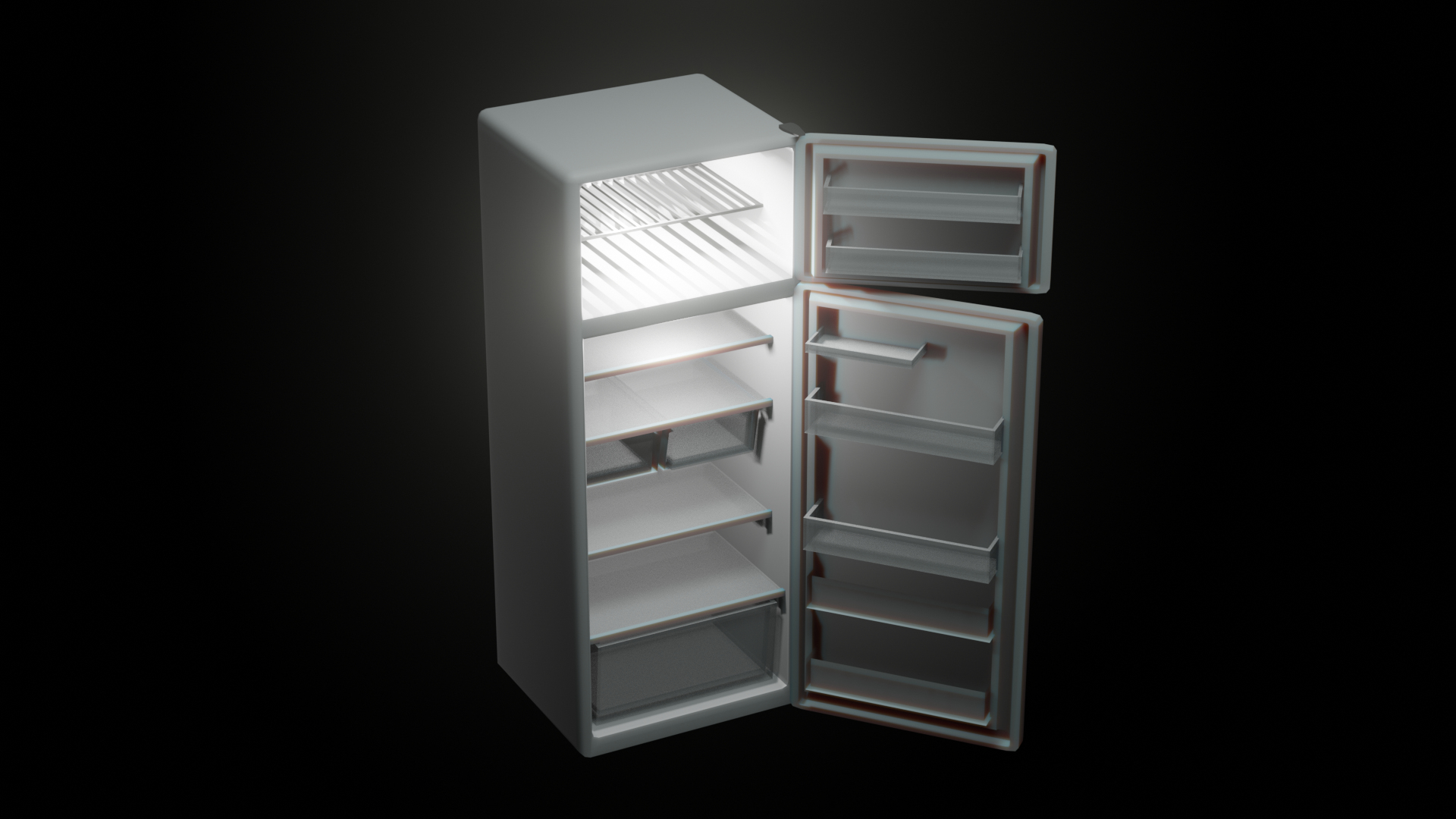 3D Simple Fridge With Freezer - TurboSquid 2035315