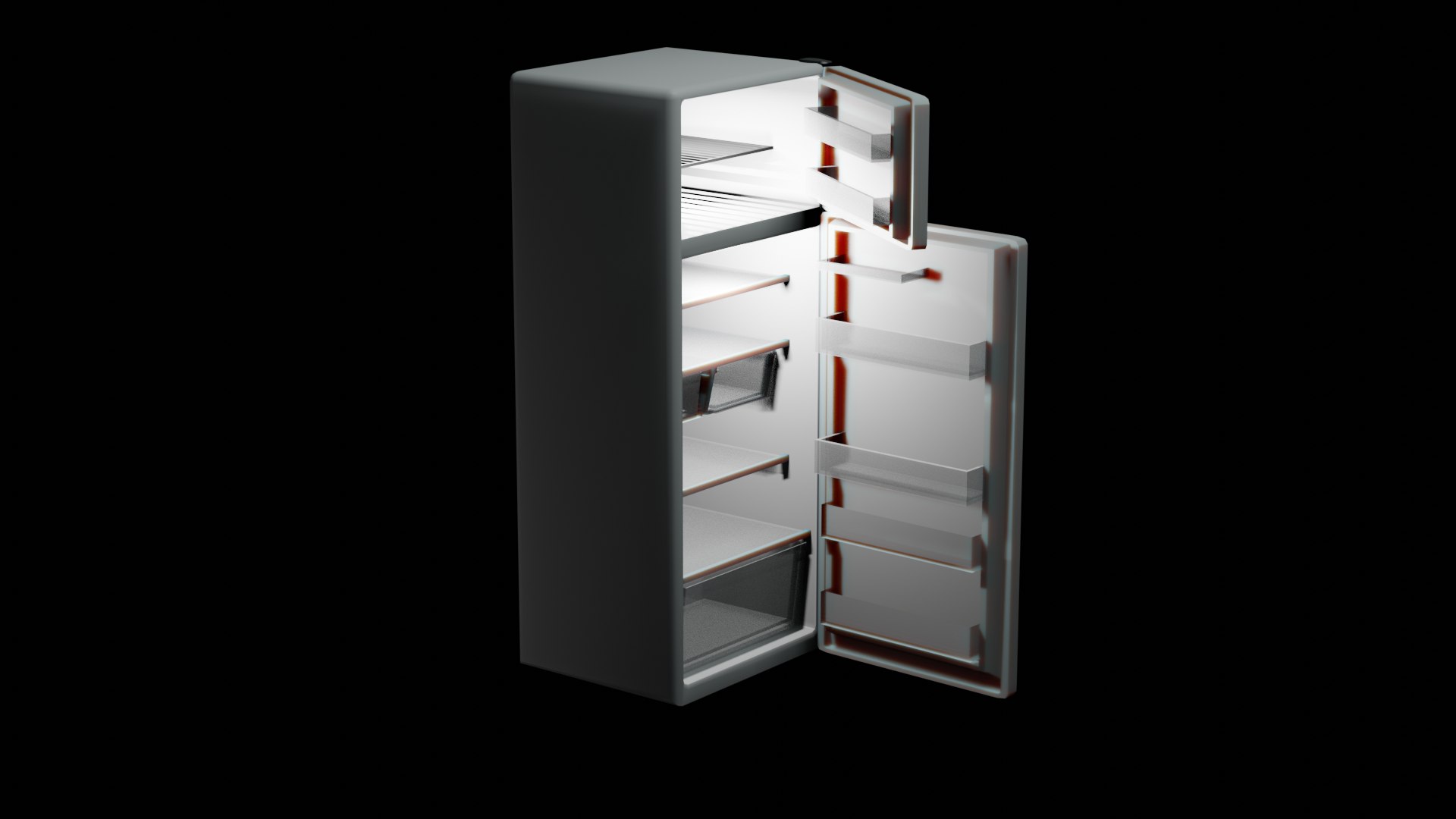 3D Simple Fridge With Freezer - TurboSquid 2035315