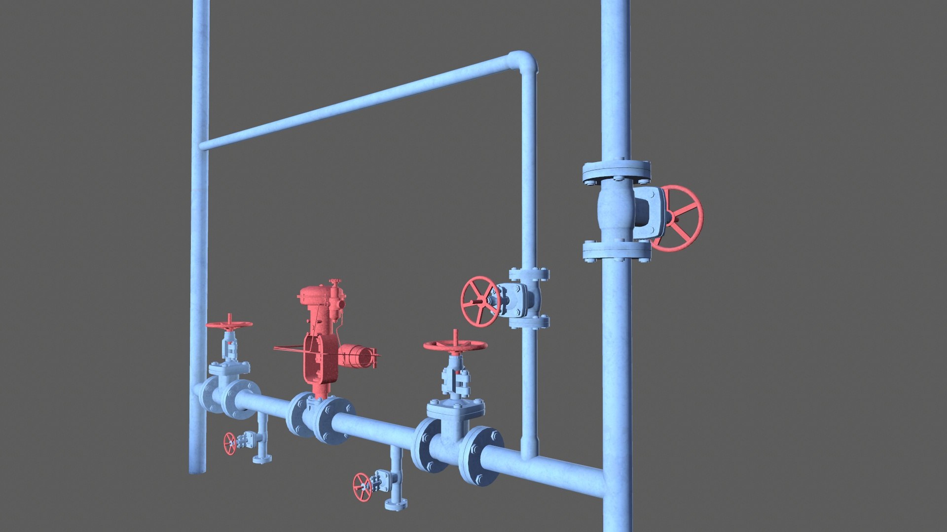 Valves And Pipe Model - TurboSquid 2324132
