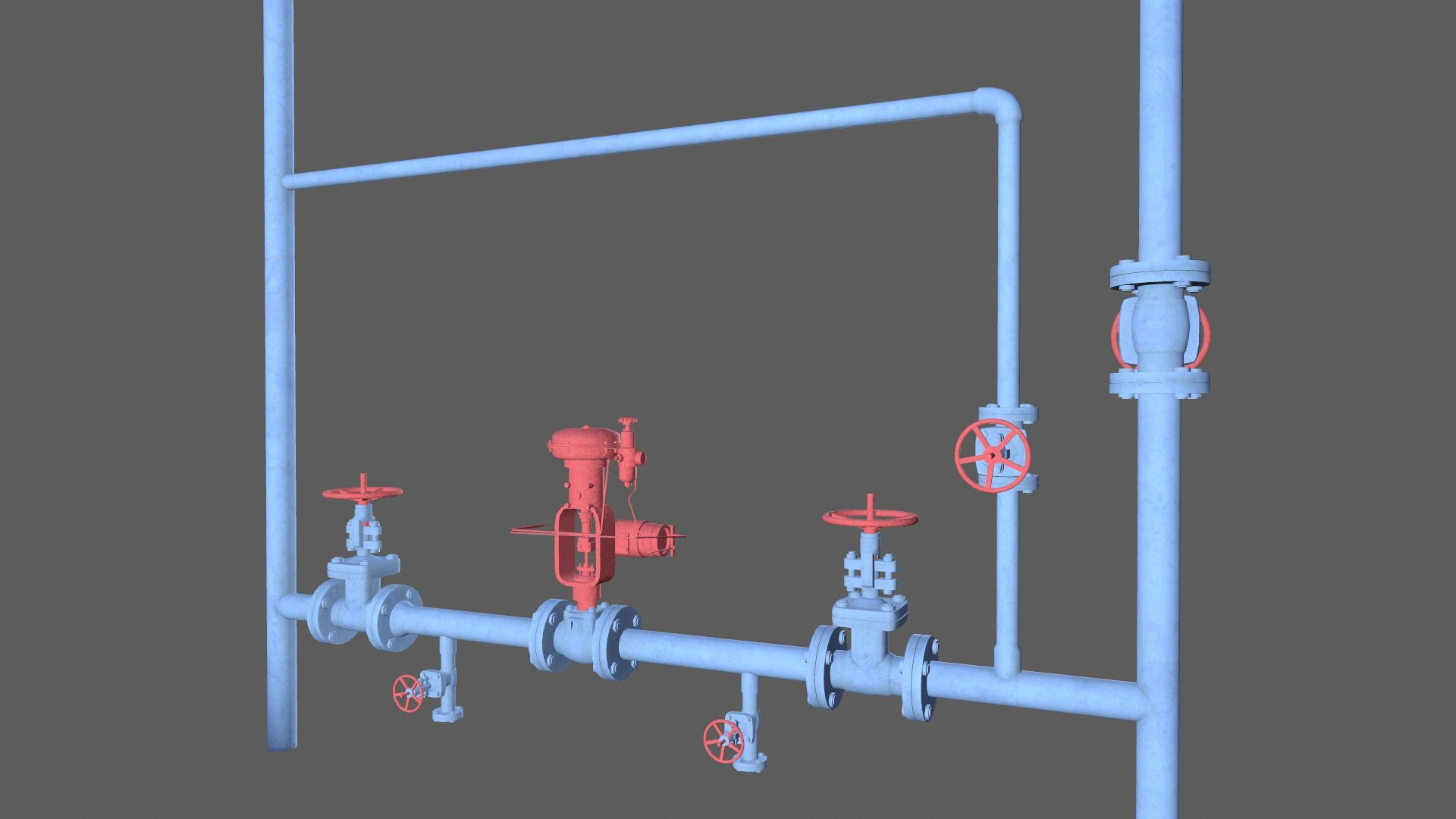 Valves And Pipe Model - TurboSquid 2324132