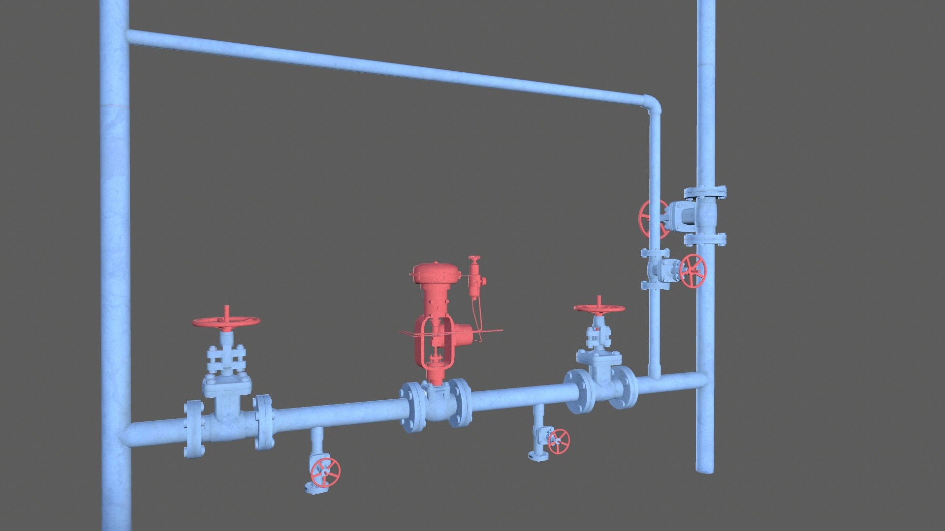 Valves And Pipe Model - TurboSquid 2324132