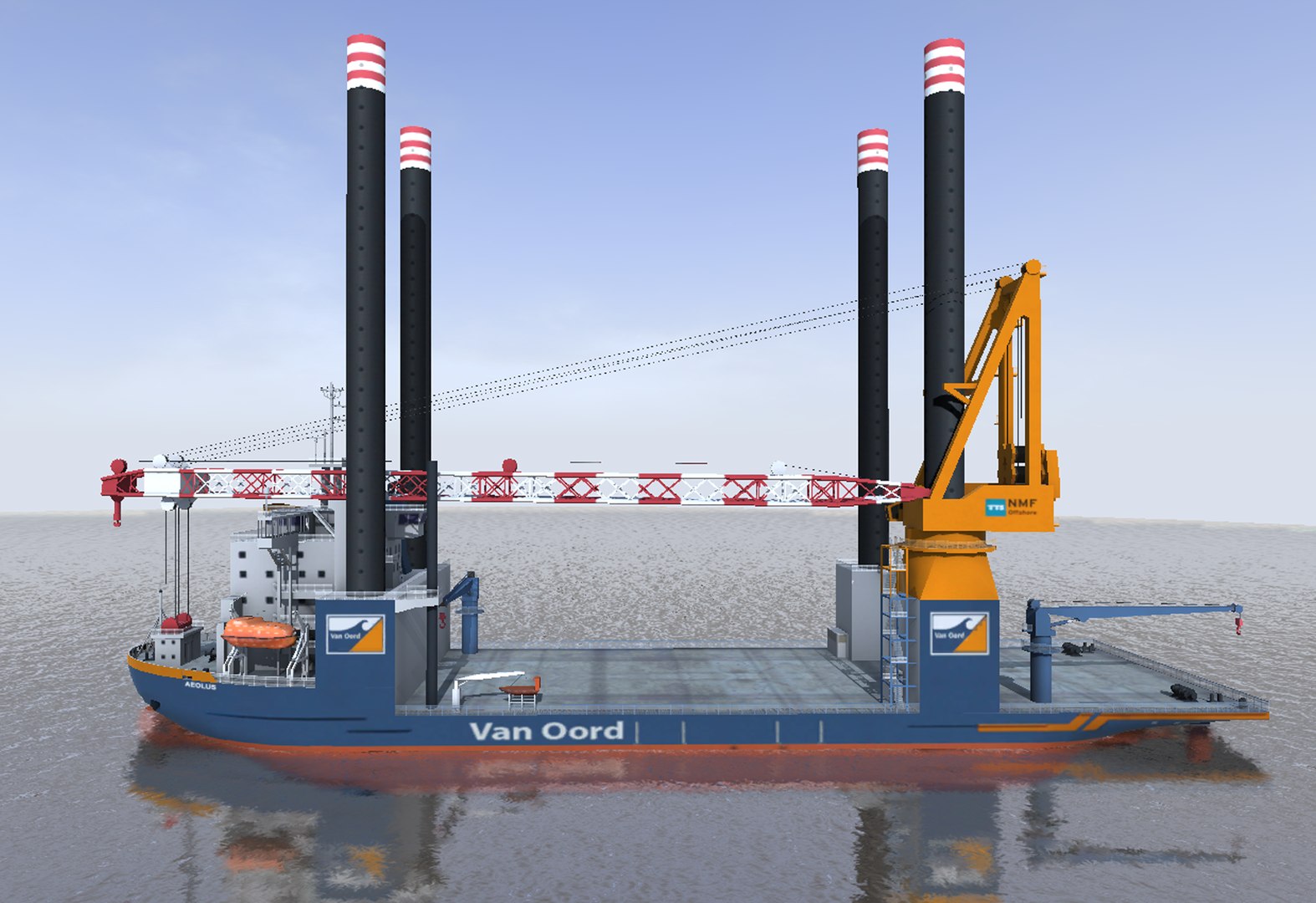 3D Offshore Installation Vessel Van Oord Aeolus 3d Model Model ...