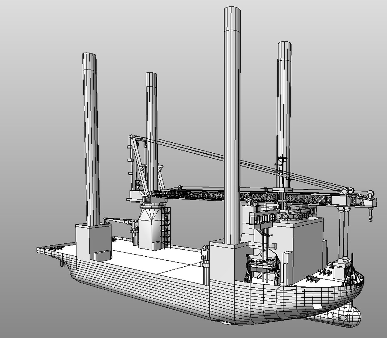 3D Offshore Installation Vessel Van Oord Aeolus 3d Model Model ...