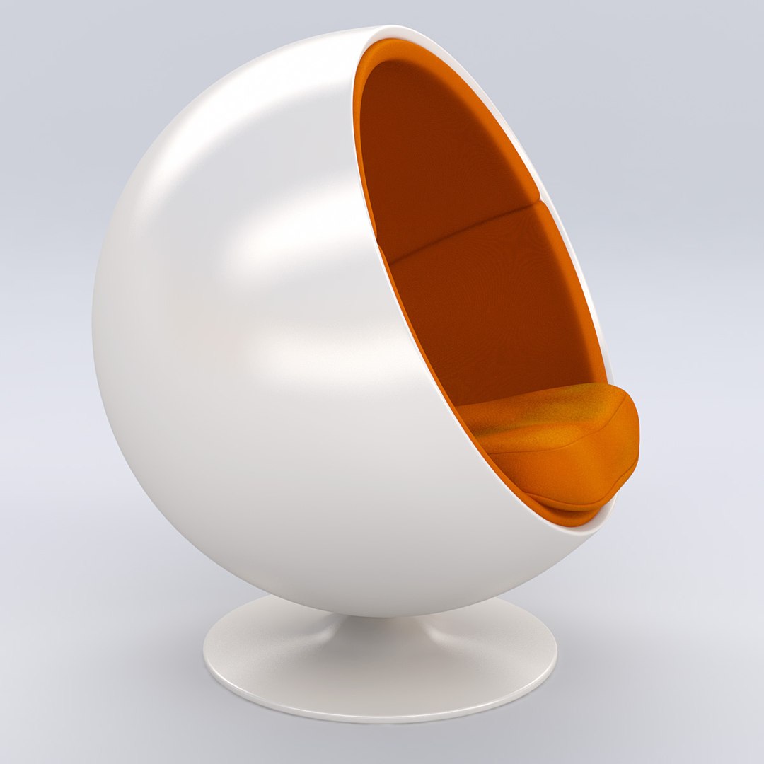 3d Retro Ball Chair Model