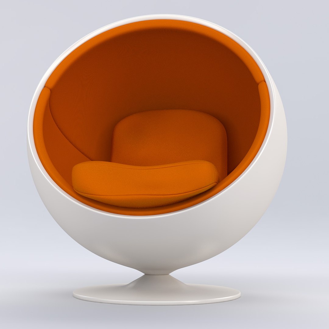 3d Retro Ball Chair Model
