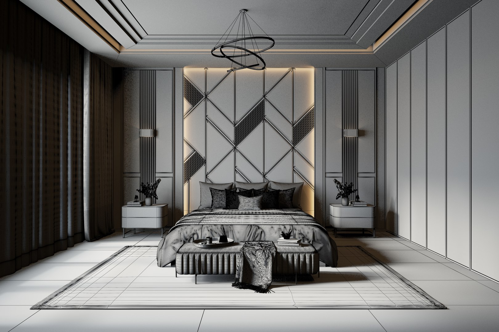 3D Bedroom Design 90 Model - TurboSquid 2141766