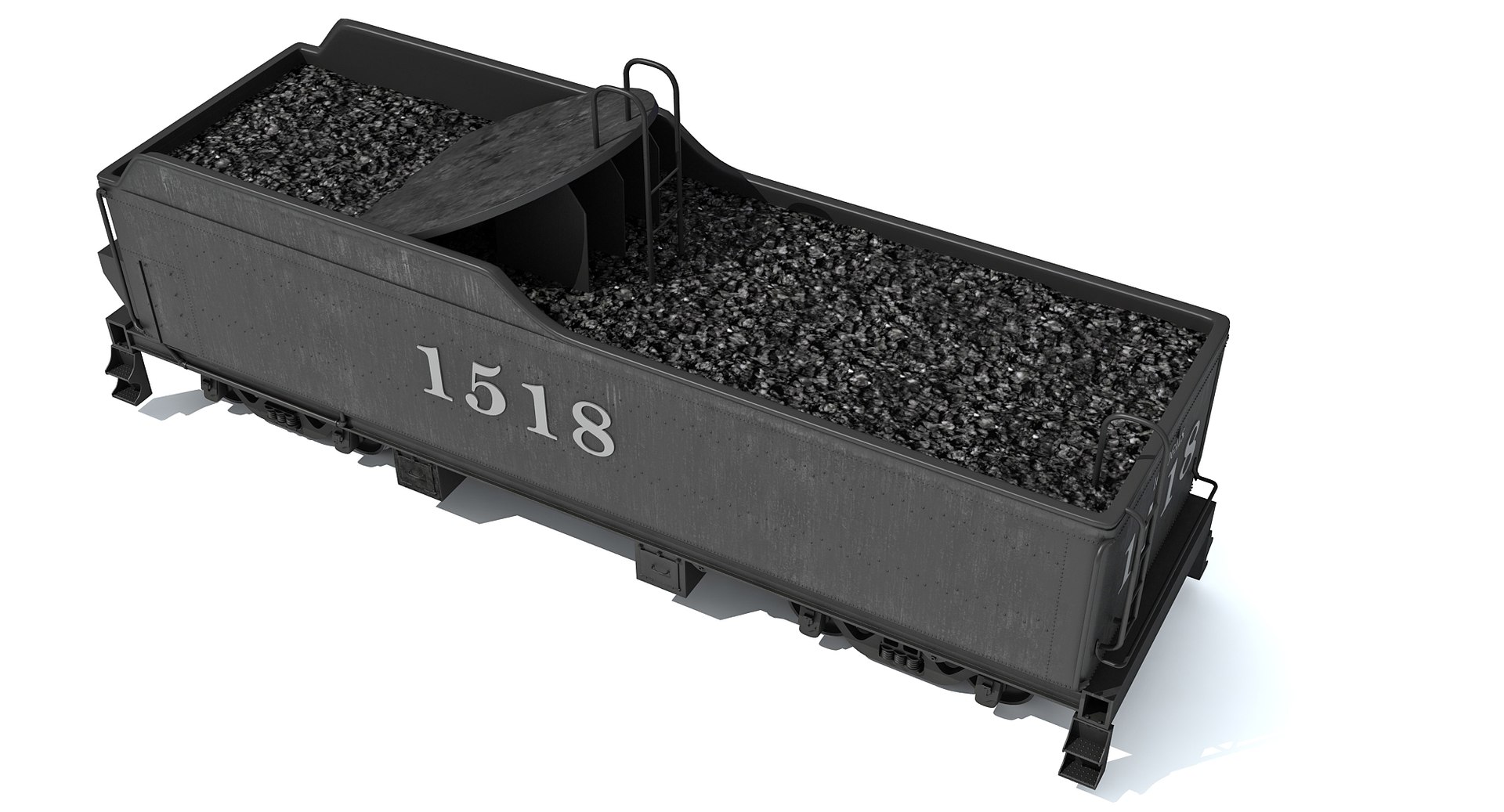 coal carrying car steam train 3d model