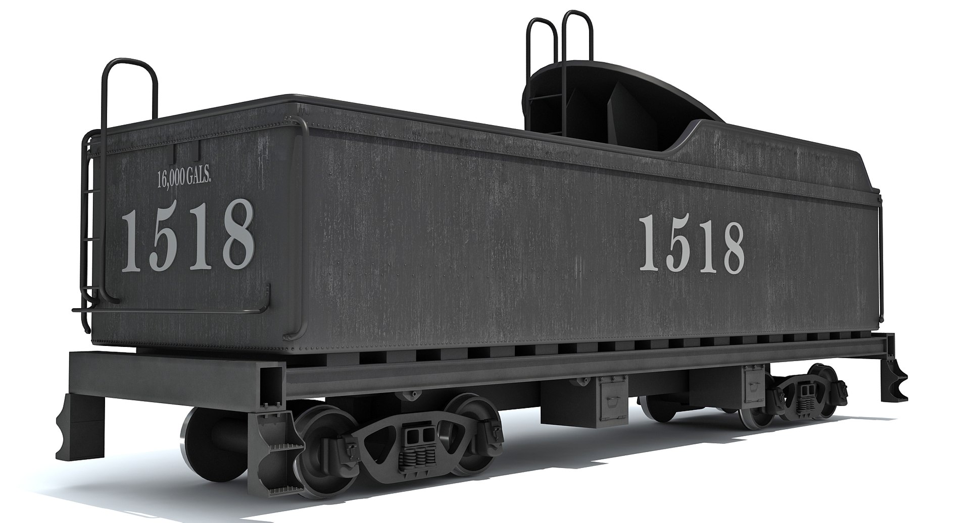 coal carrying car steam train 3d model