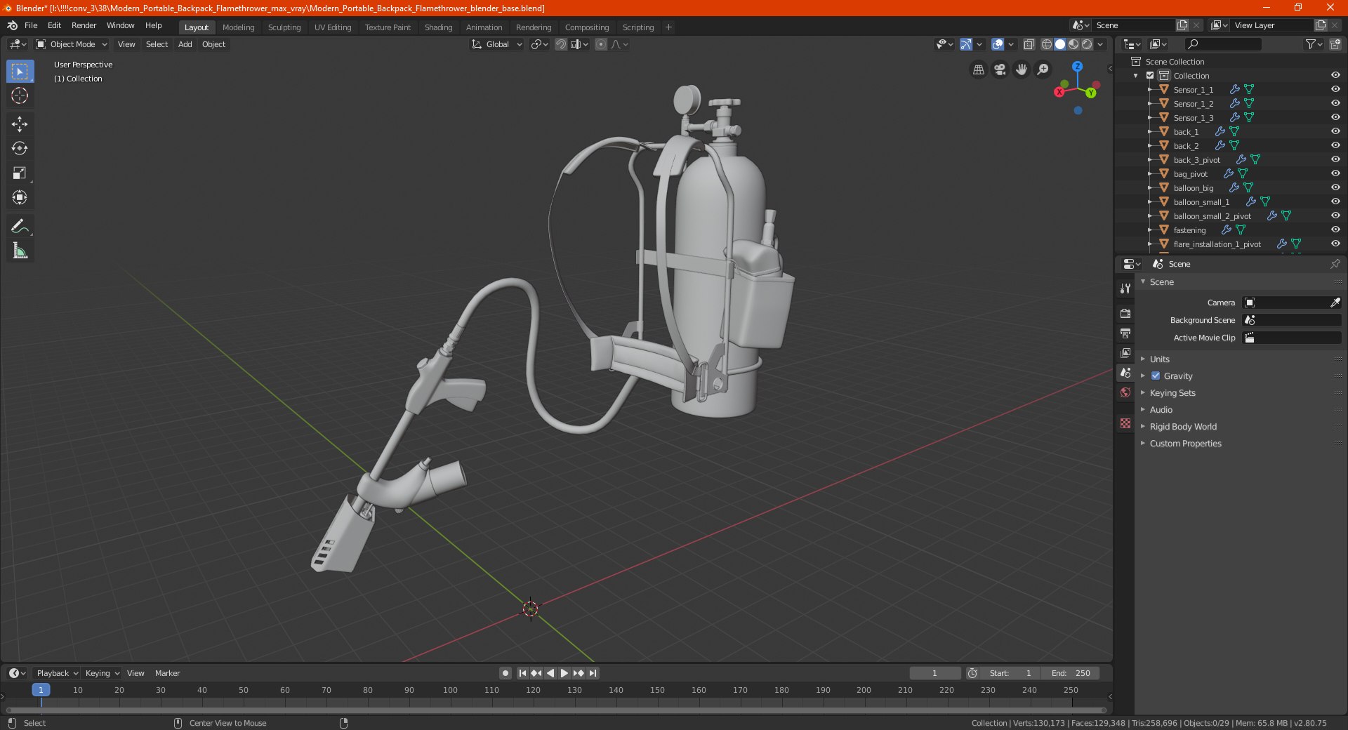 Modern Portable Backpack Flamethrower 3D - TurboSquid 1640599