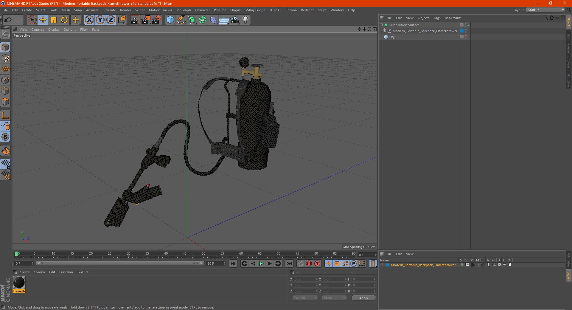 Modern Portable Backpack Flamethrower 3D - TurboSquid 1640599