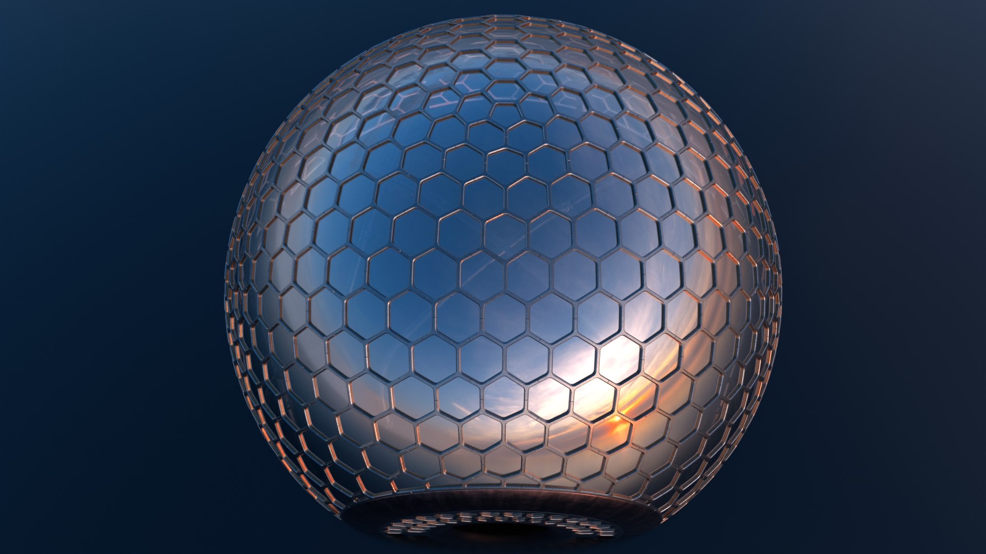 Sci-Fi Glass Dome With Hexagon Windows Model - TurboSquid 2272981