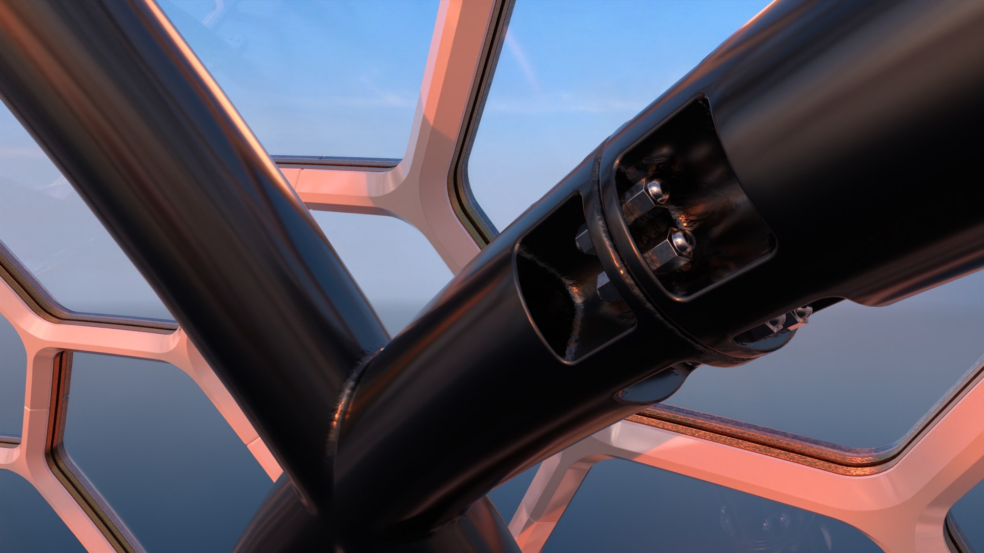 Sci-Fi Glass Dome With Hexagon Windows Model - TurboSquid 2272981