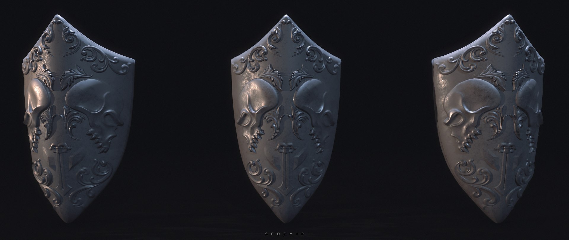 Skeleton Shield 3D Model - TurboSquid 1751036
