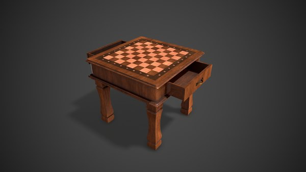 Wooden chess table 3D - TurboSquid 1651623