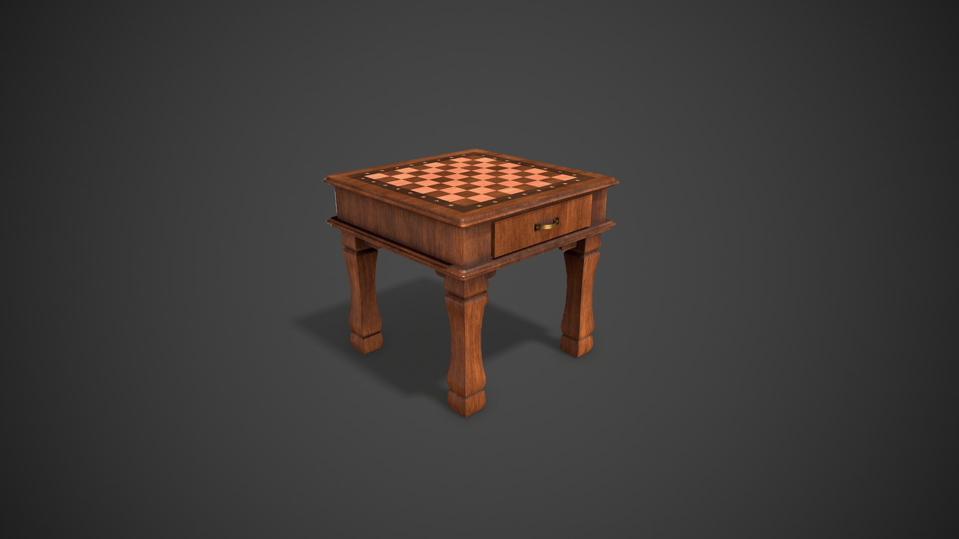 Wooden Chess Table 3D - TurboSquid 1651623