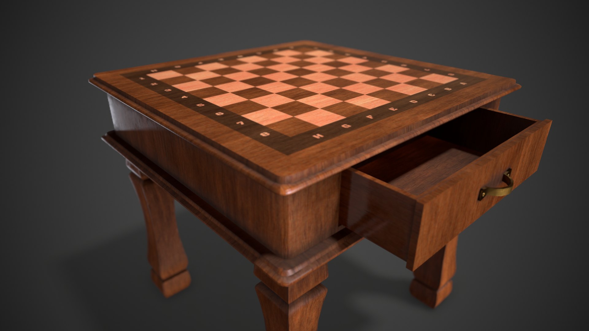 Wooden Chess Table 3D - TurboSquid 1651623