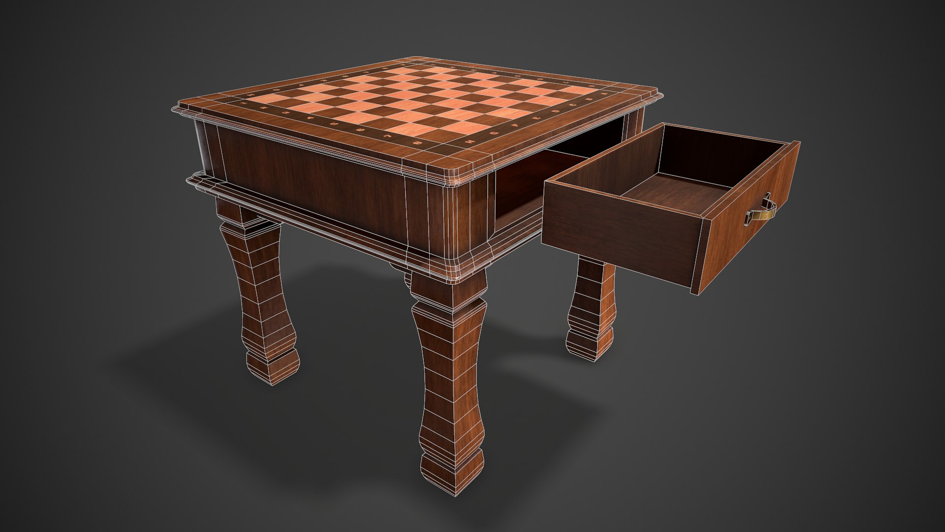 Wooden Chess Table 3D - TurboSquid 1651623