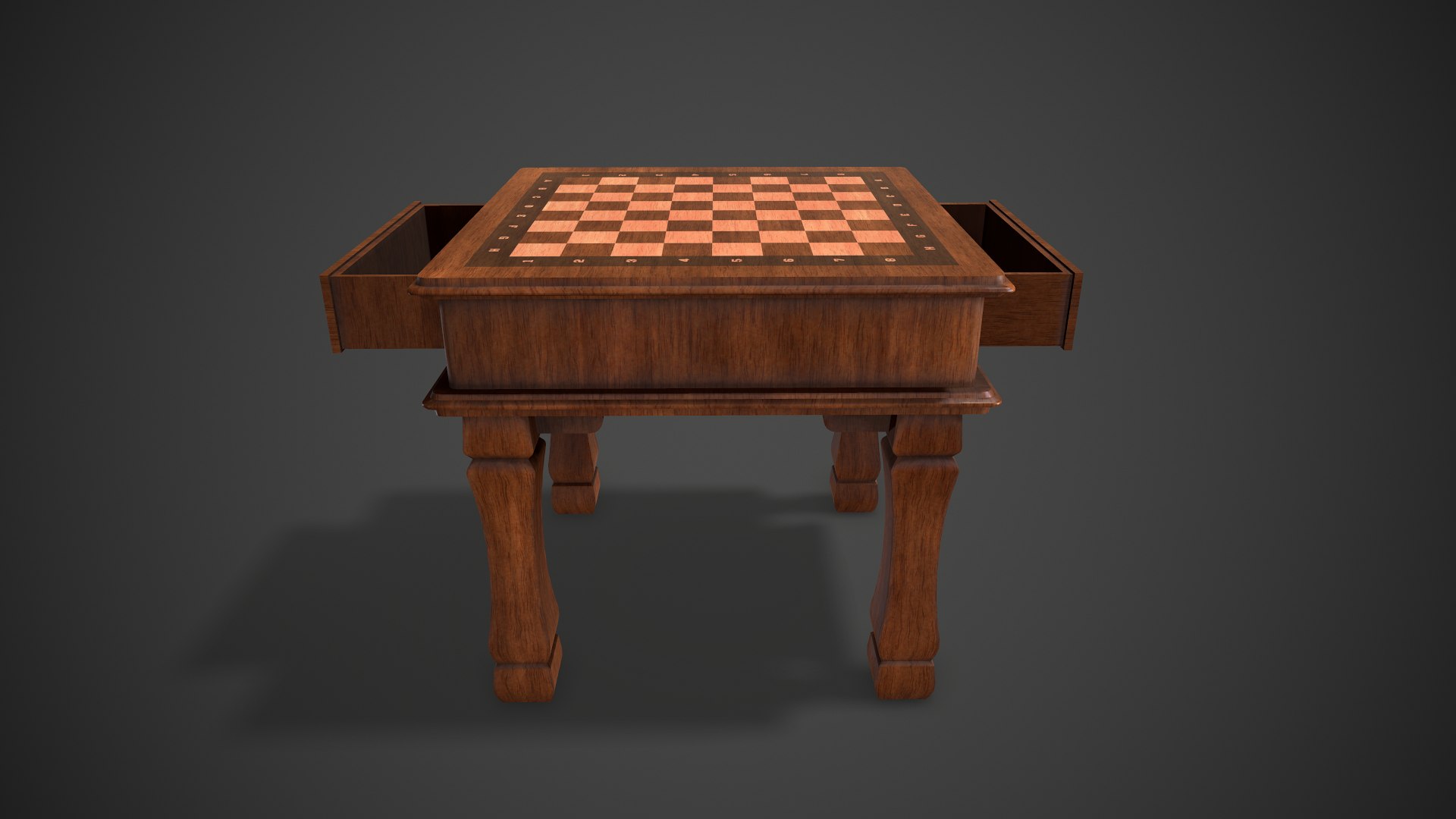 Wooden Chess Table 3D - TurboSquid 1651623