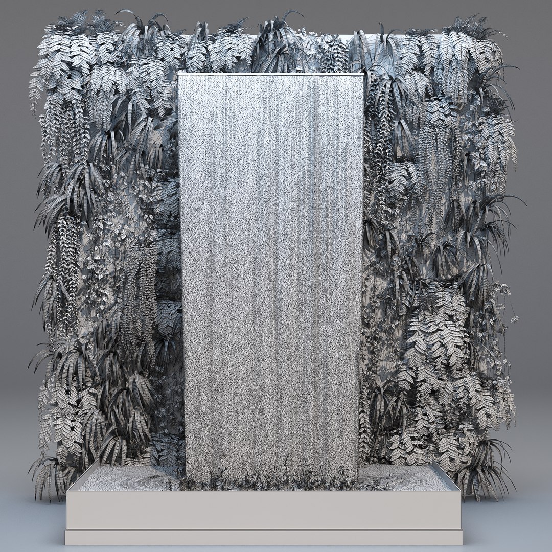 3D Model Wall Plants With Waterfall - TurboSquid 1866436