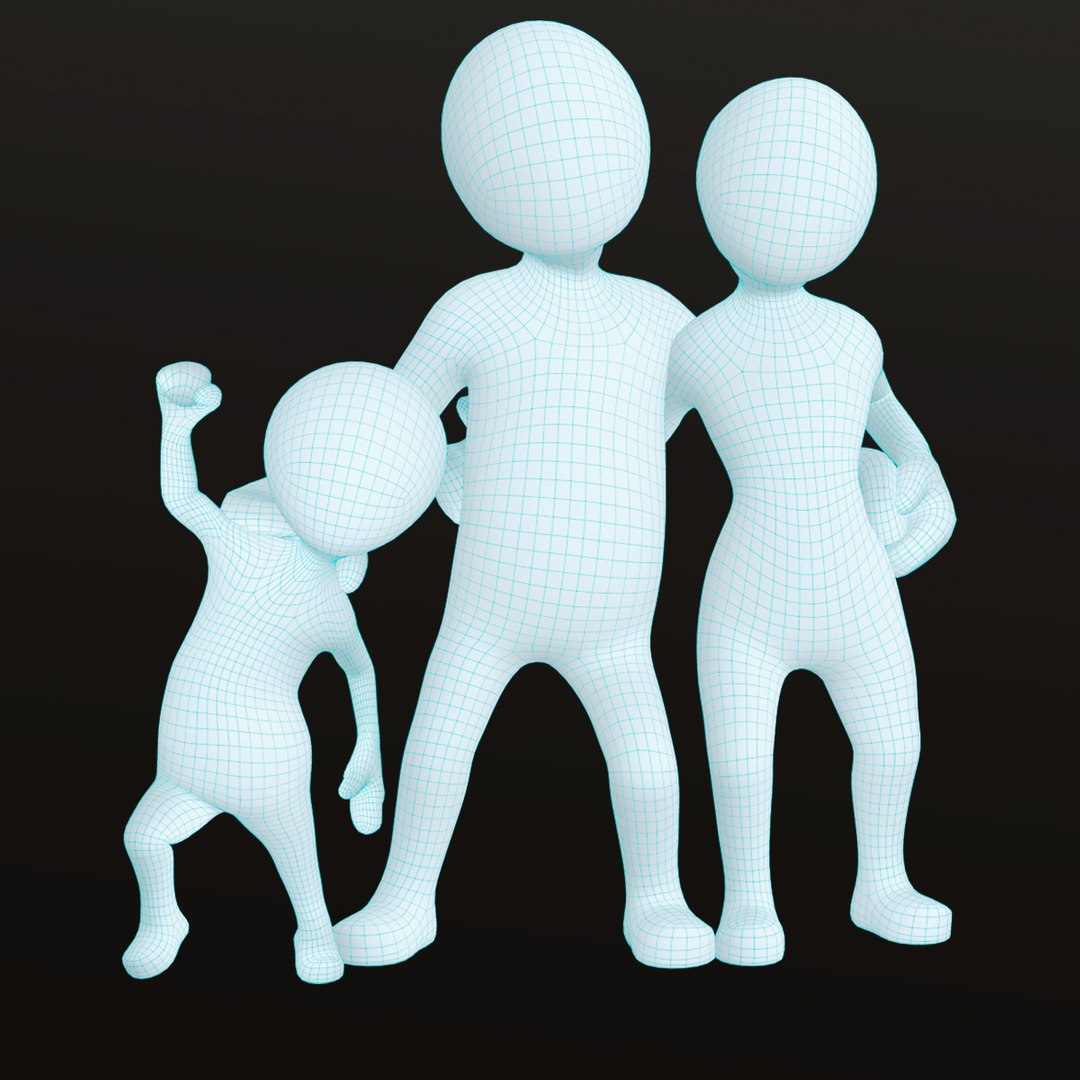 3D Stick Family - TurboSquid 1703360