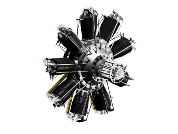 clerget rotary engine 3d model