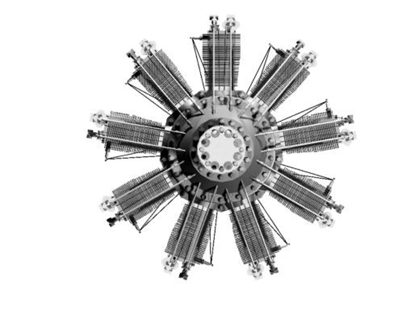 Clerget Rotary Engine 3d Model