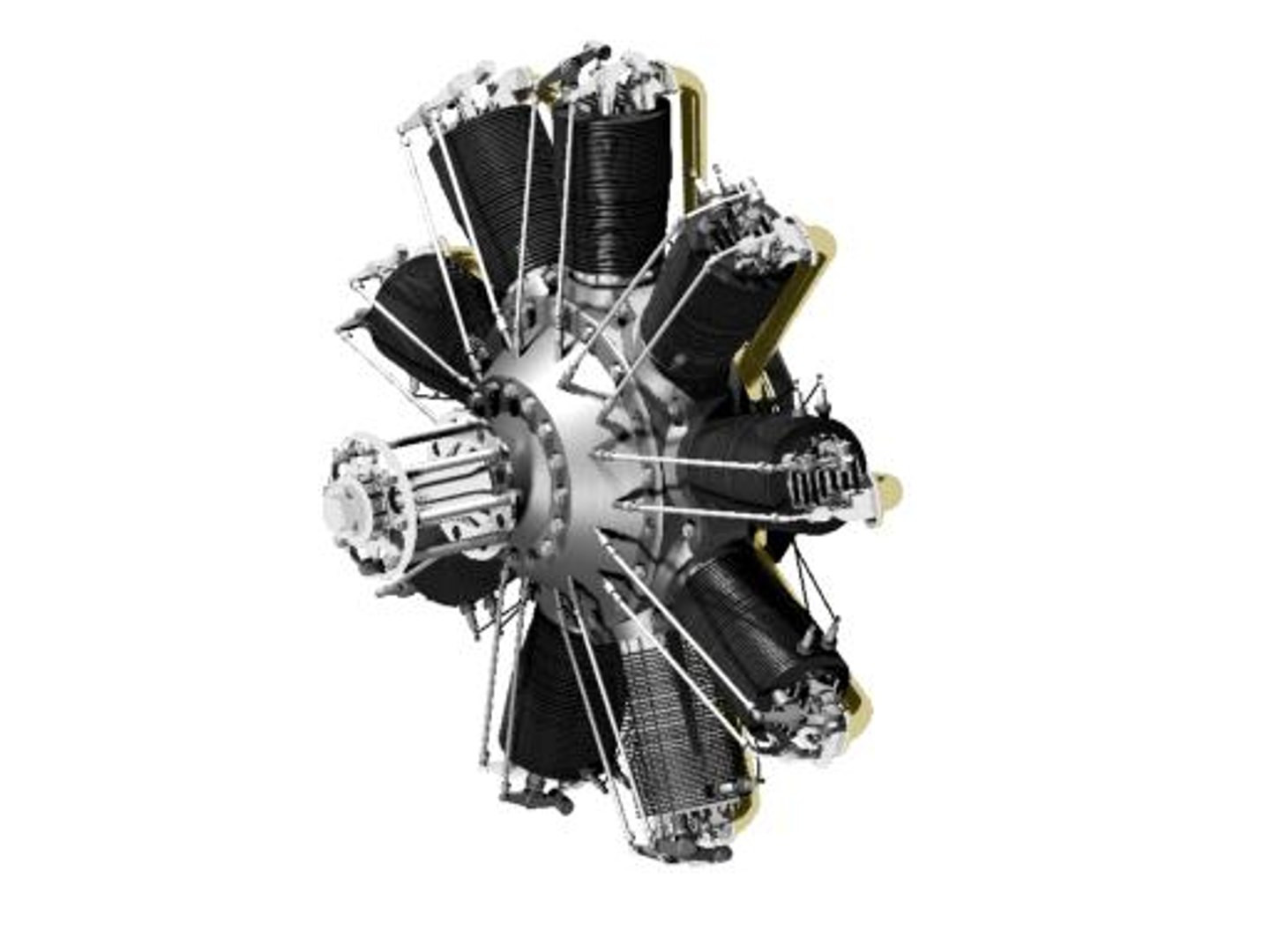 Clerget Rotary Engine 3d Model