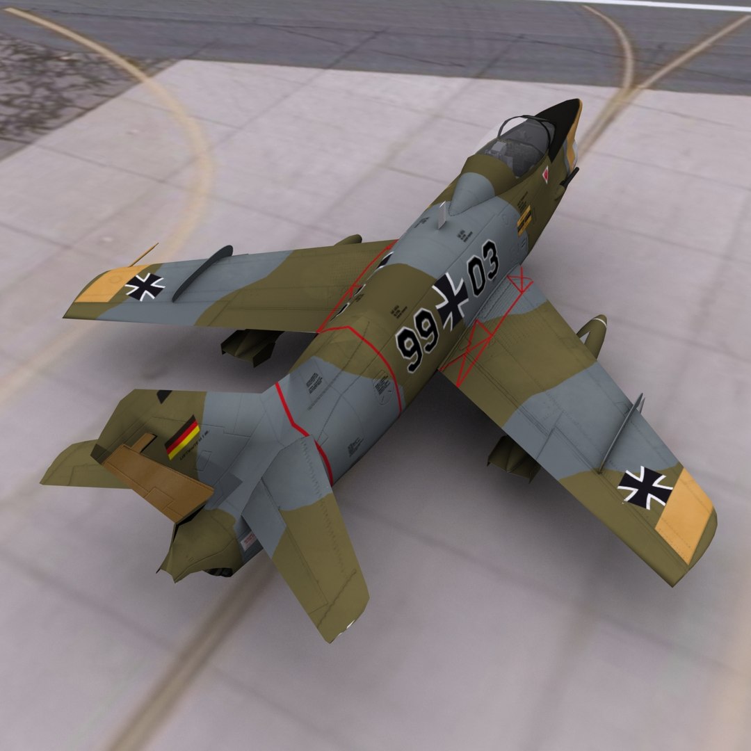 3d Fiat Jet Fighter Luftwaffe Model