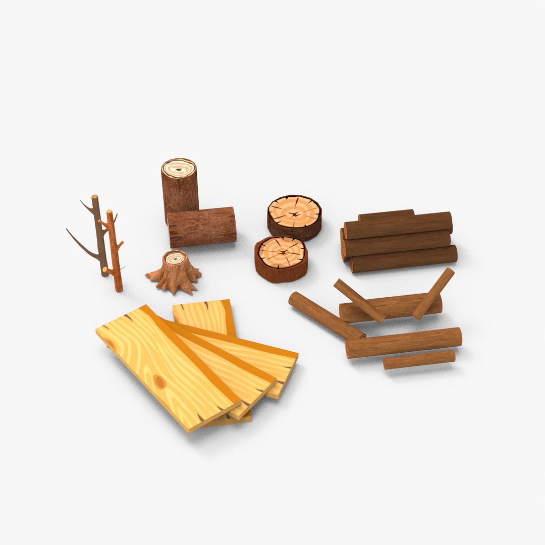 Firewood Flat Elements Collection 3D - TurboSquid 2072022