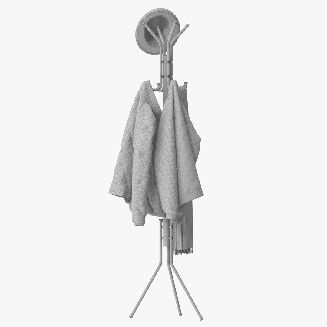 Metal Tripod Stand Coat Rack Model - TurboSquid 1371907