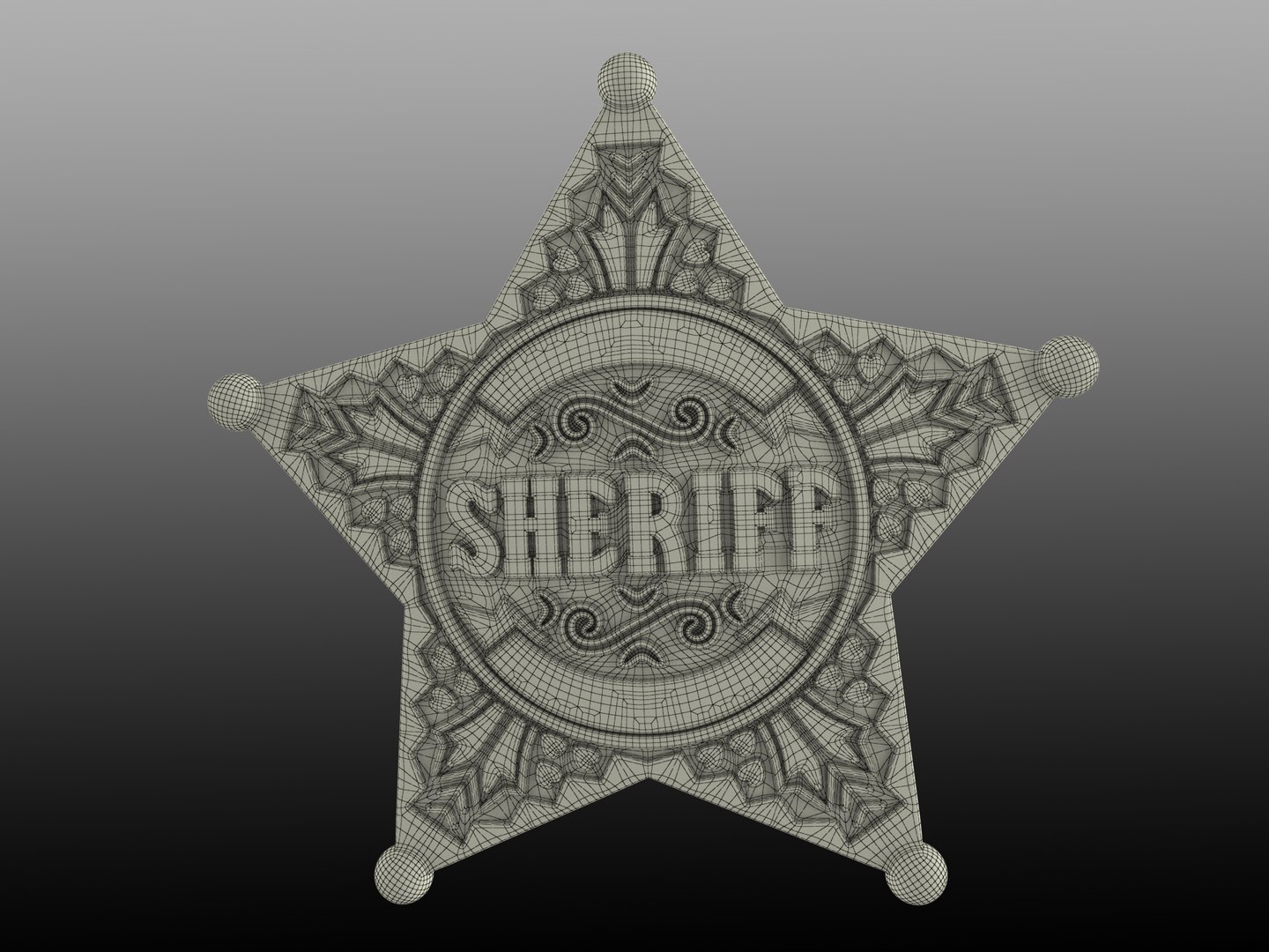 3d Sheriff Badge Model