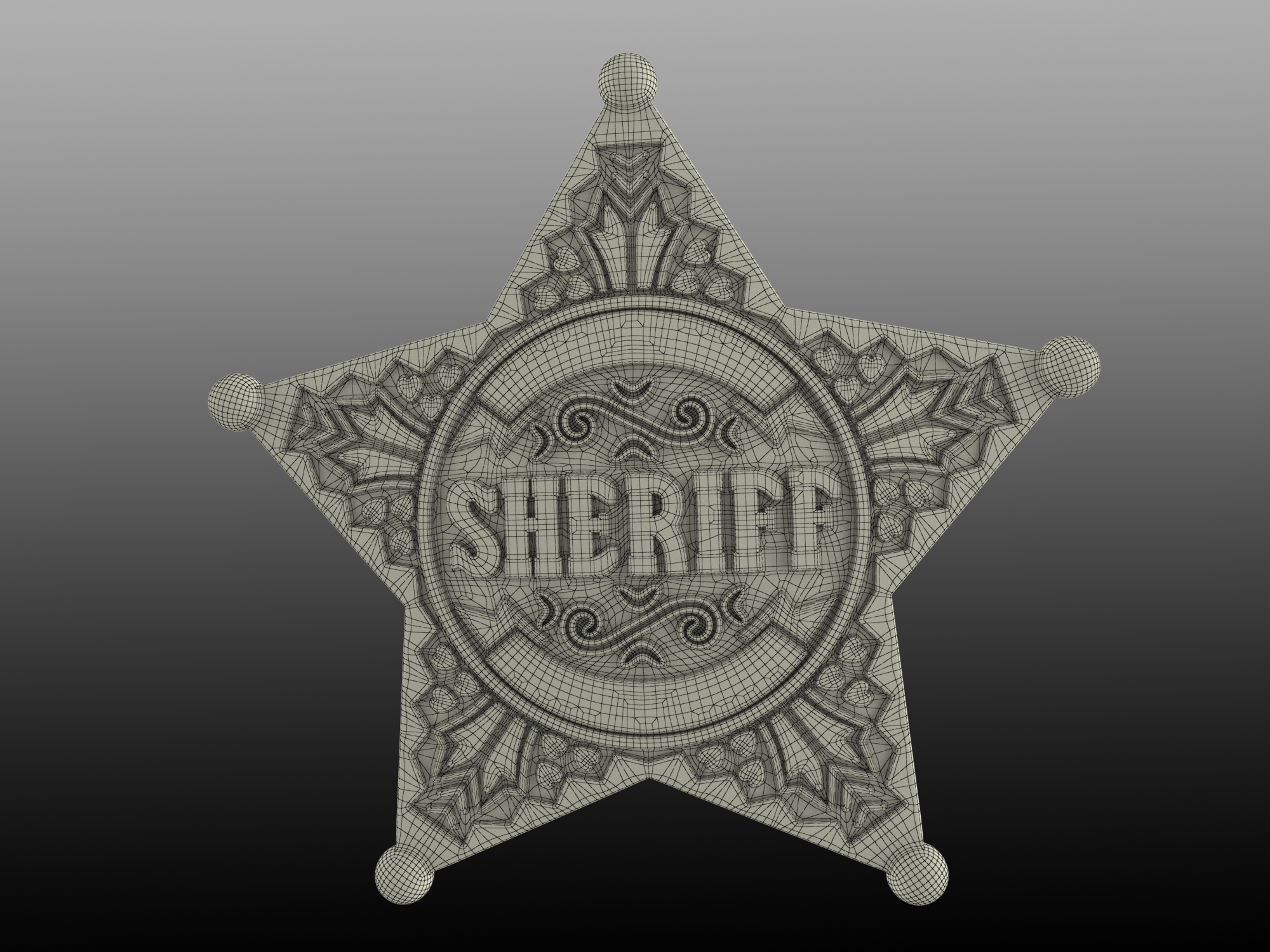 3d sheriff badge model