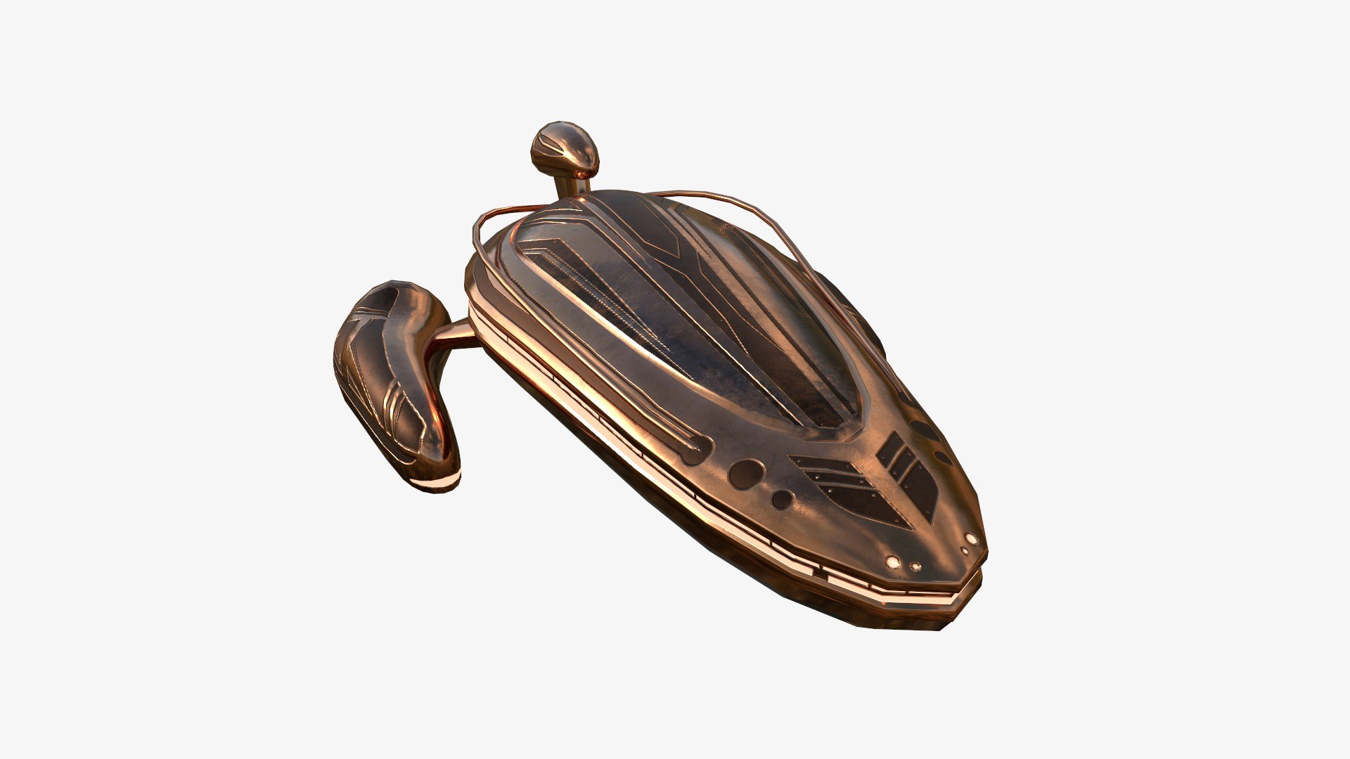 Alien Spaceship UFO H06 Copper - Sci Fi Spacecraft Design 3D Model ...