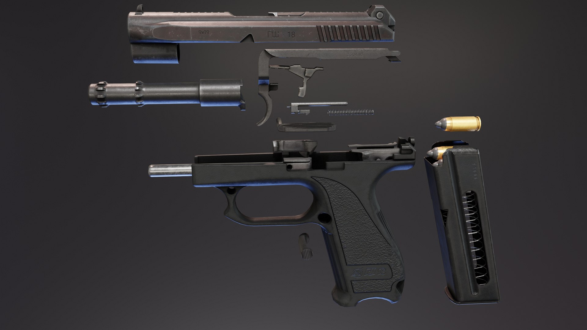 GSh 18 Pistol 3D Model - TurboSquid 2311569