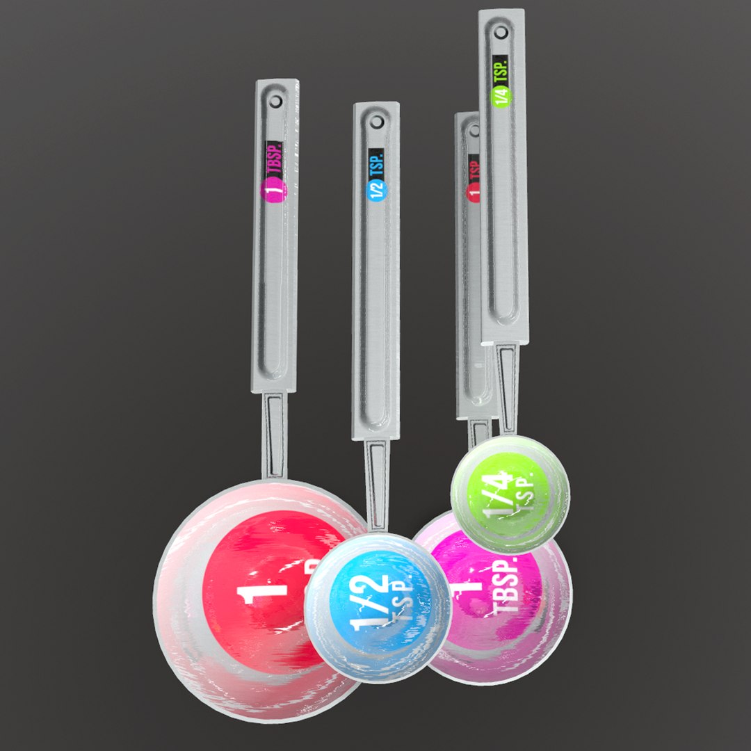 3D measuring spoons model - TurboSquid 1289679