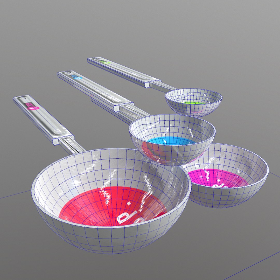 3D measuring spoons model - TurboSquid 1289679
