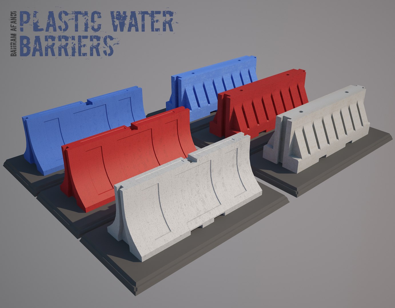 Plastic Water Barrier 3D Model - TurboSquid 1662656