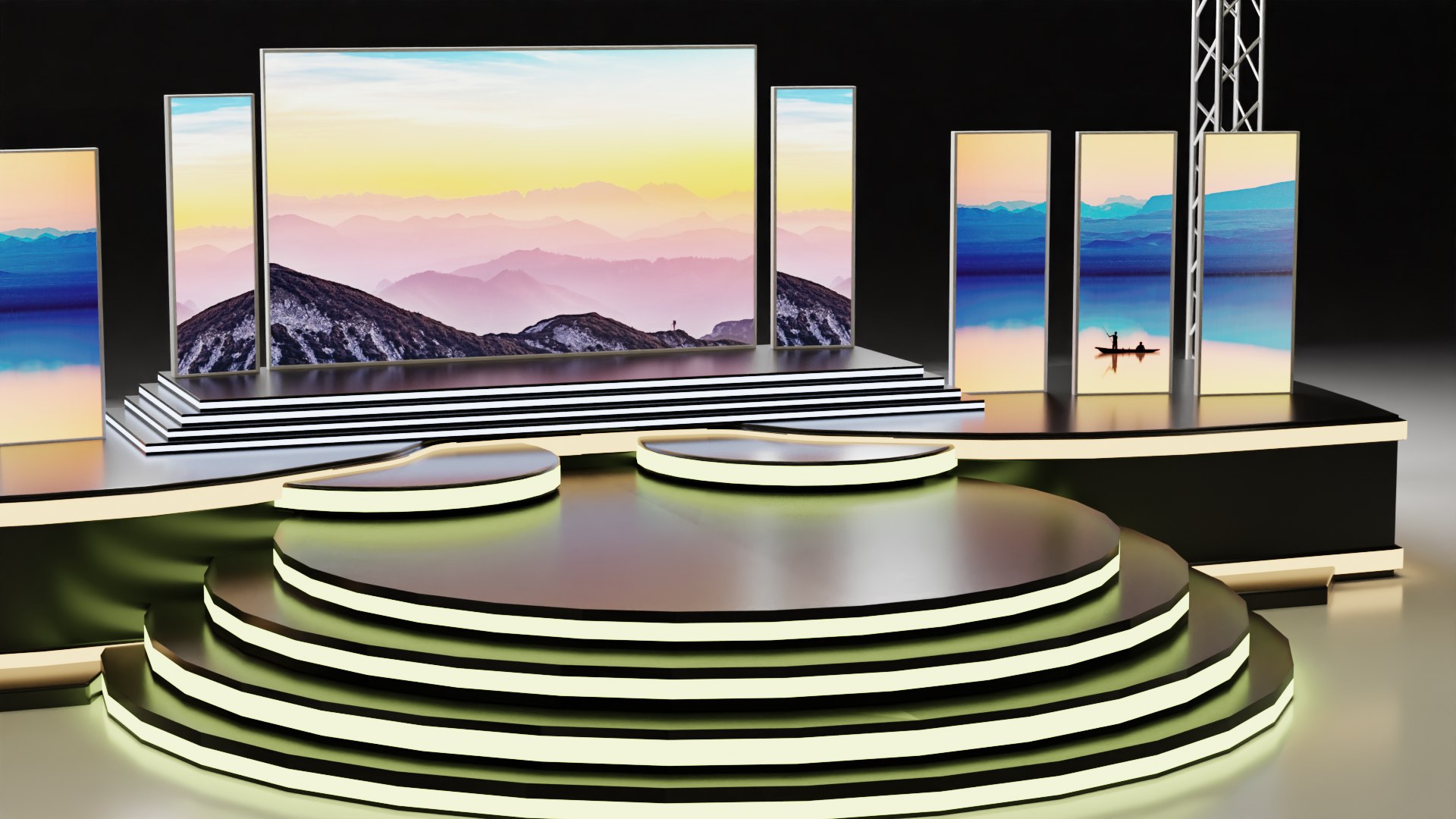 Event Stage Set Collection 3D Model - TurboSquid 2048351