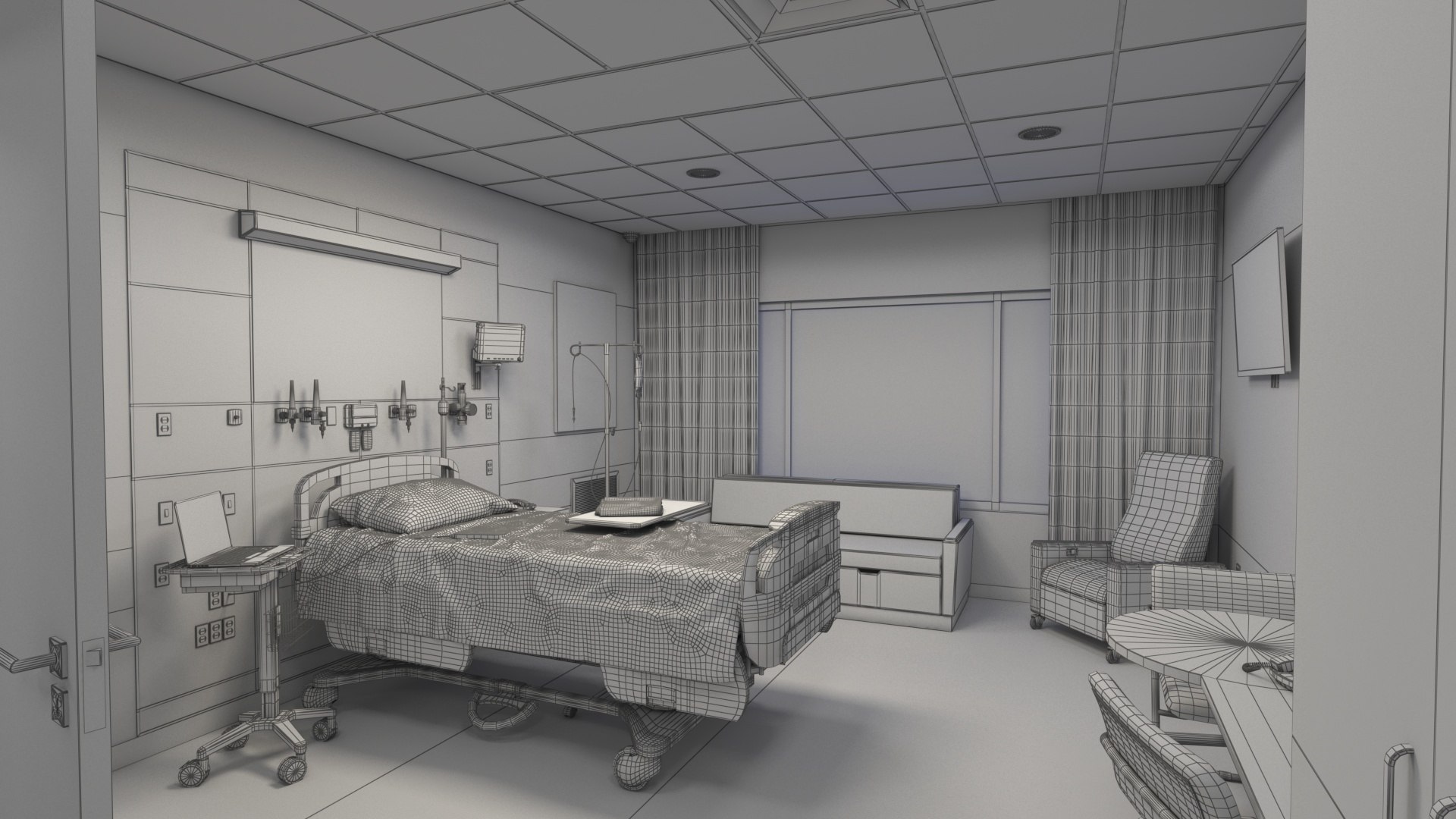 3D Patient Room V2 - TurboSquid 1896119
